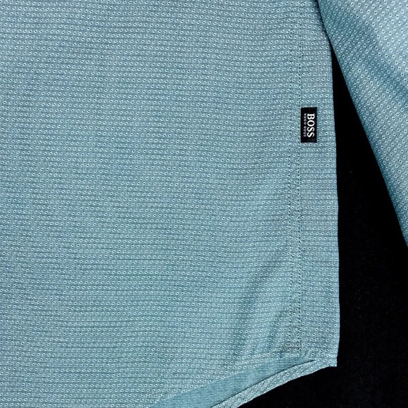 Hugo Boss | Shirts | Hugo Boss Mens Metallic Green Micro Circle Button ...